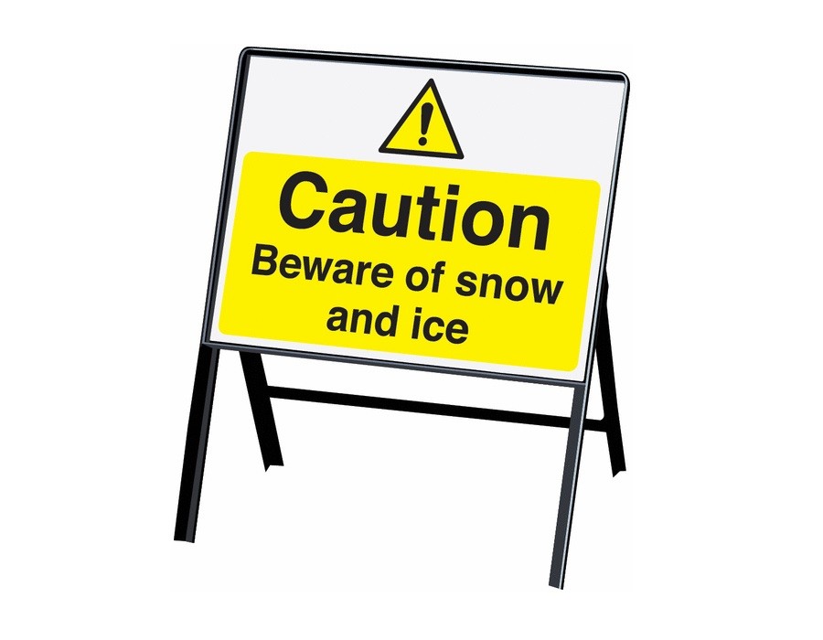 VI Distribution - Caution Beware of Snow And Ice Sign (450 x 600mm)